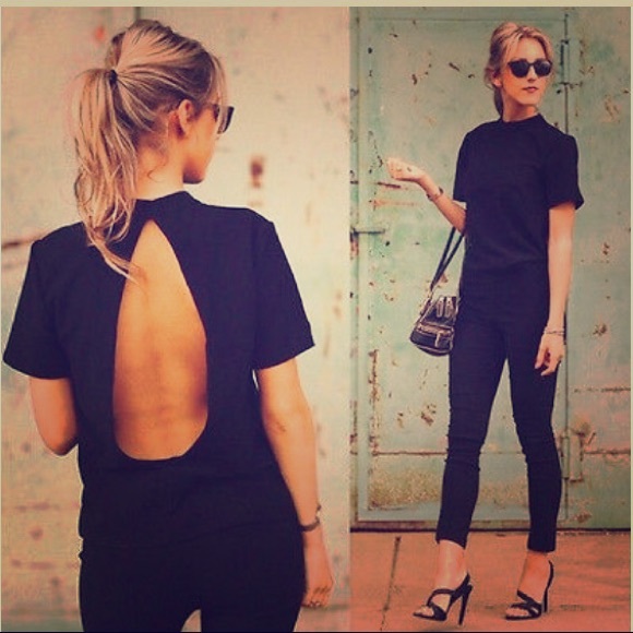 Tops | New Black Open Back Top | Poshmark